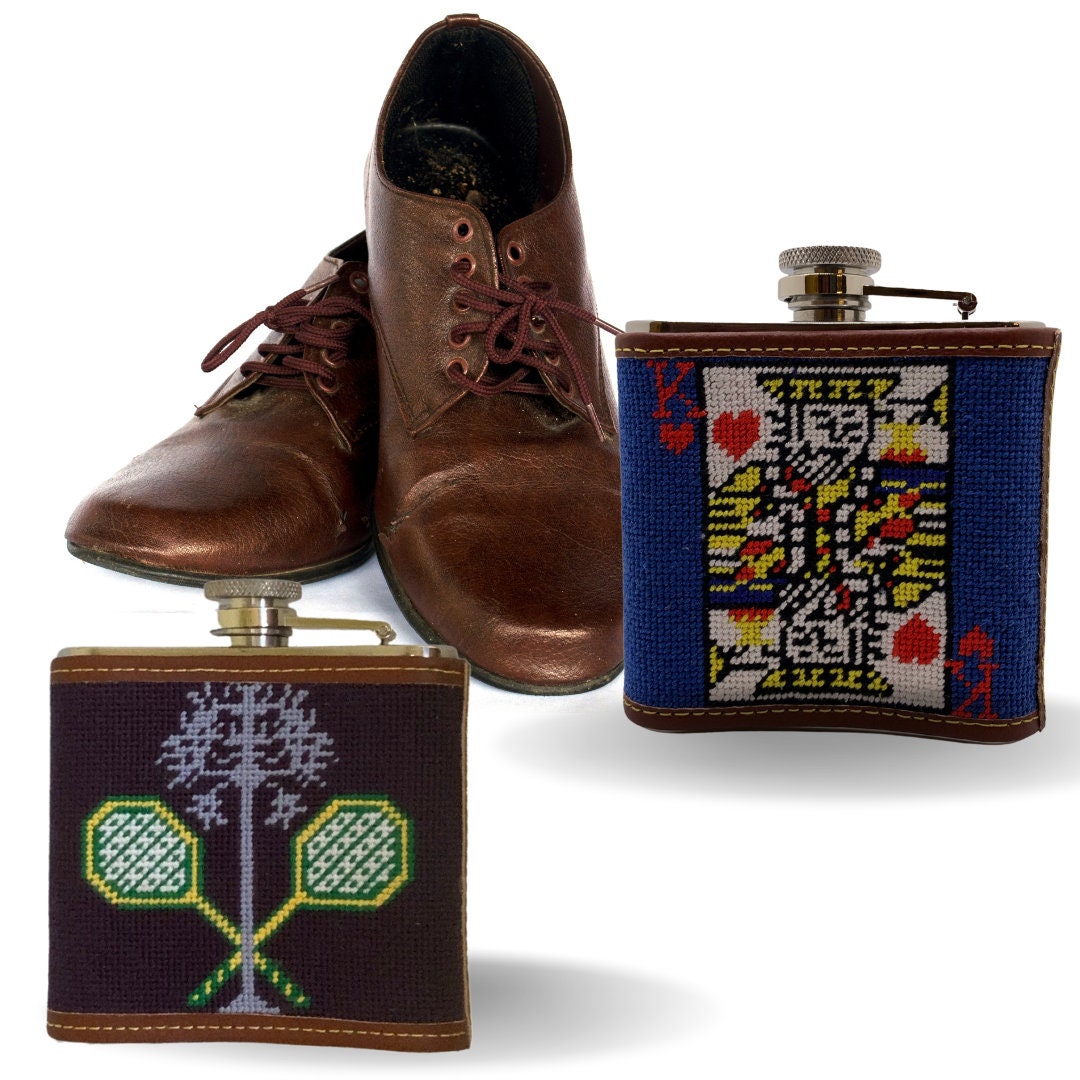 Needlepoint Flasks , Custom Flasks for Weddings, Grooms Gifts ...