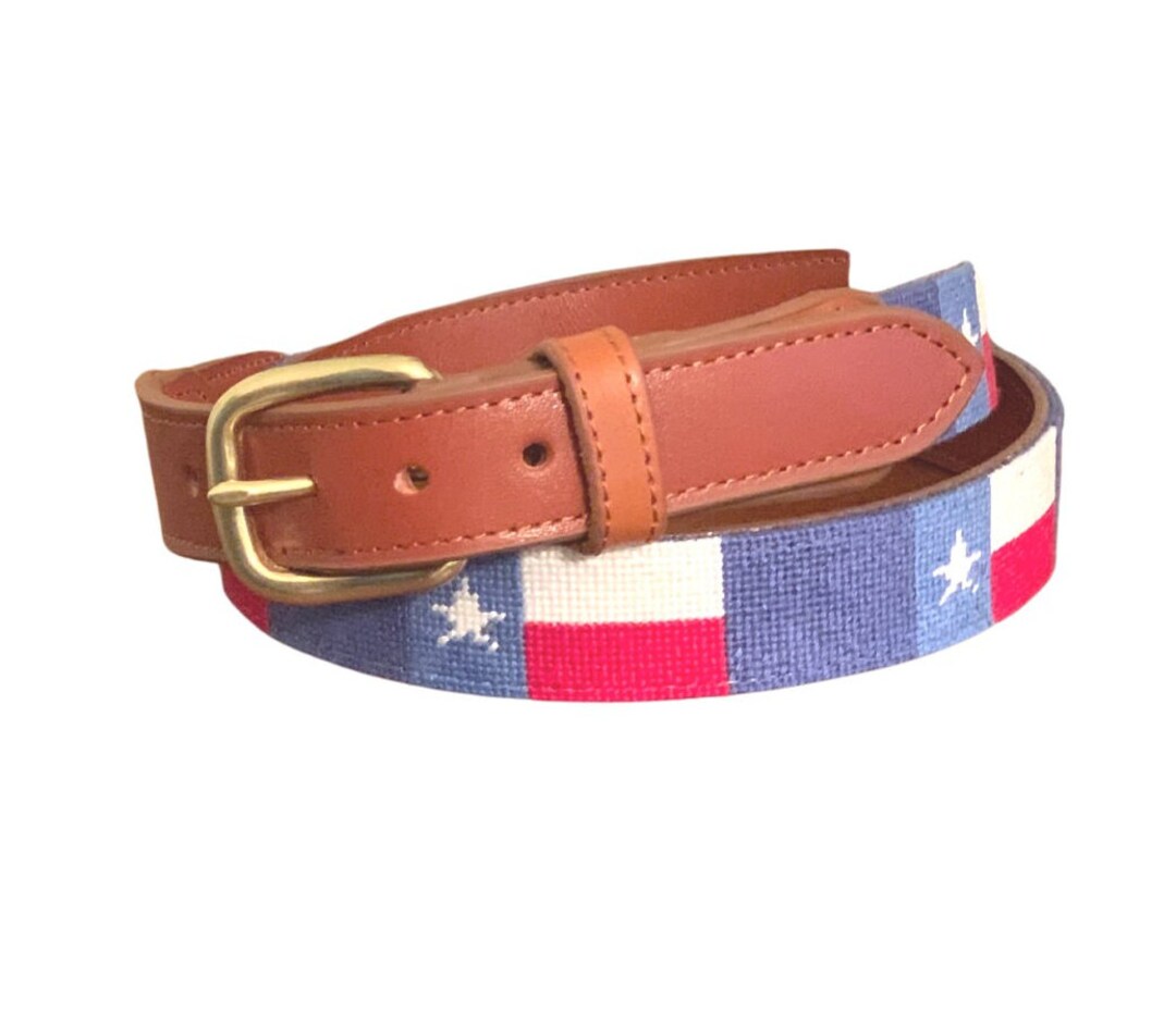 Needlepoint Belt Texas State Flag Custom Finished Needlepoint Belt for ...