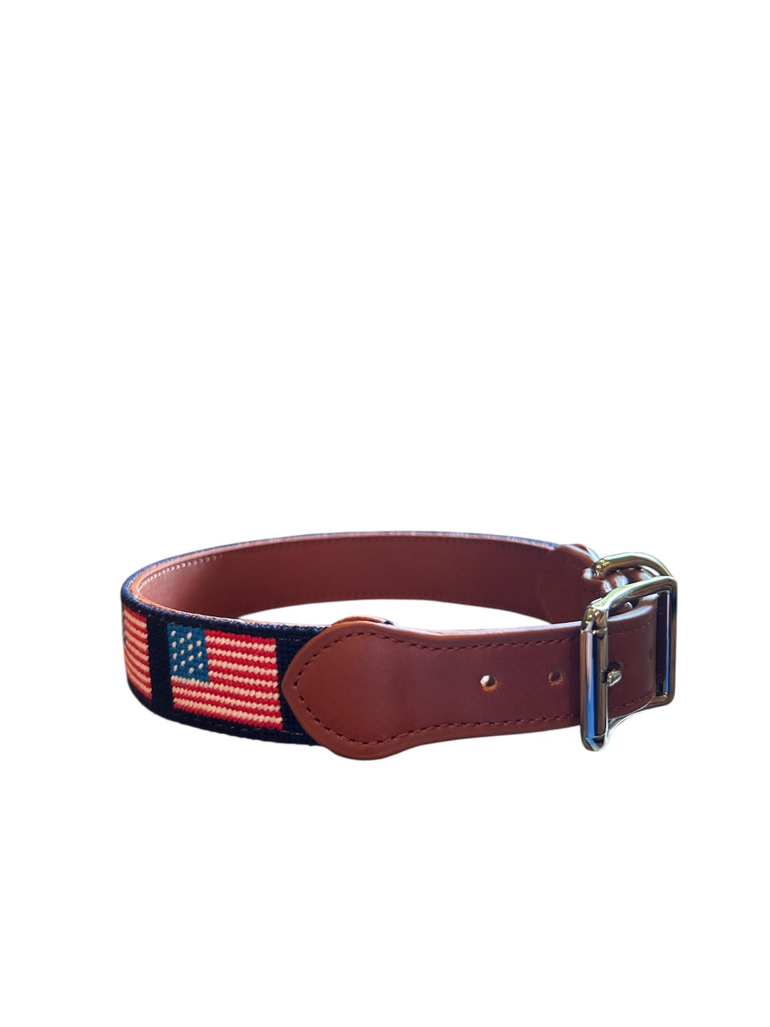 Handmade American Flag Needlepoint Dog Collar – Patriotic Custom Pet ...