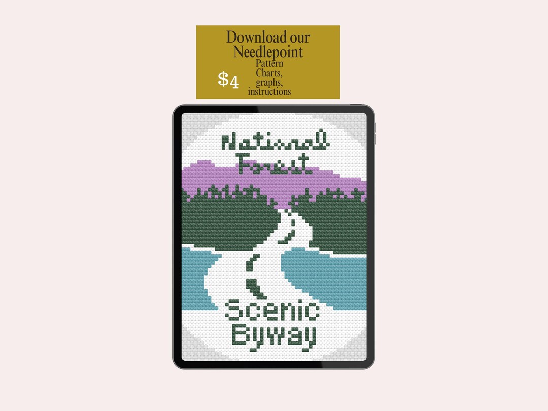 Stitch Kit Needlepoint National Forest Scenic Byway Highway Sign-18 ...