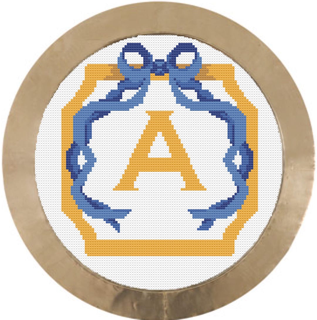 Needlepoint Stitch Kit- Crest Initial Needlepoint Downloable Design 6 ...