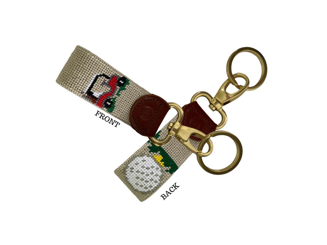 Needlepoint Golf Keychain: Swivel Clasp Key Fob - Etsy