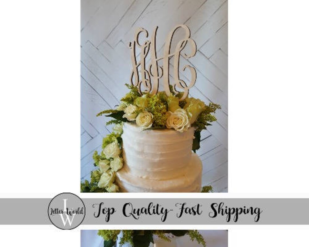 Wedding Cake Topper - Monogram Cake Topper - Initial Cake Topper ...