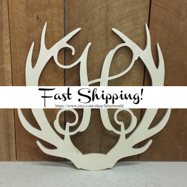 Deer Antler Monogram - Etsy