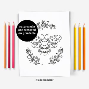 6 PK Printable Bug Coloring Pages | Print & Color | Digital Art ...