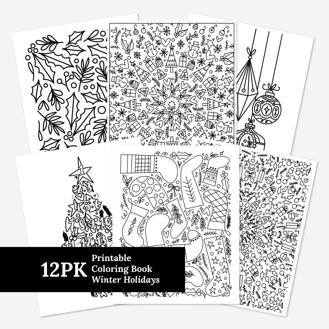 12 Pk Winter Holiday Digital Printables | Christmas Countdown Family ...