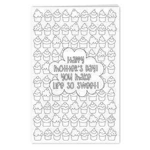 Happy Mother's Day Printable | Digital Cupcakes Coloring Page | FREE ...