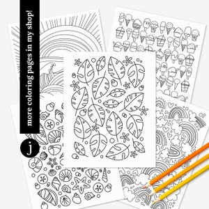 Beach Day Printable Coloring Page | Vacation Sunshine Ocean Themed ...