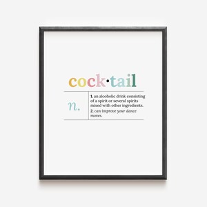 Cocktail Definition | Funny Drink Digital Printable - Etsy