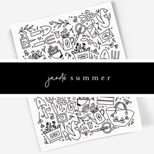 Spring Garden Flowers Printable Coloring Page | Hand-drawn Print ...