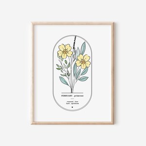February Primrose Birth Flower Digital Art Printable | Garden Inspired ...