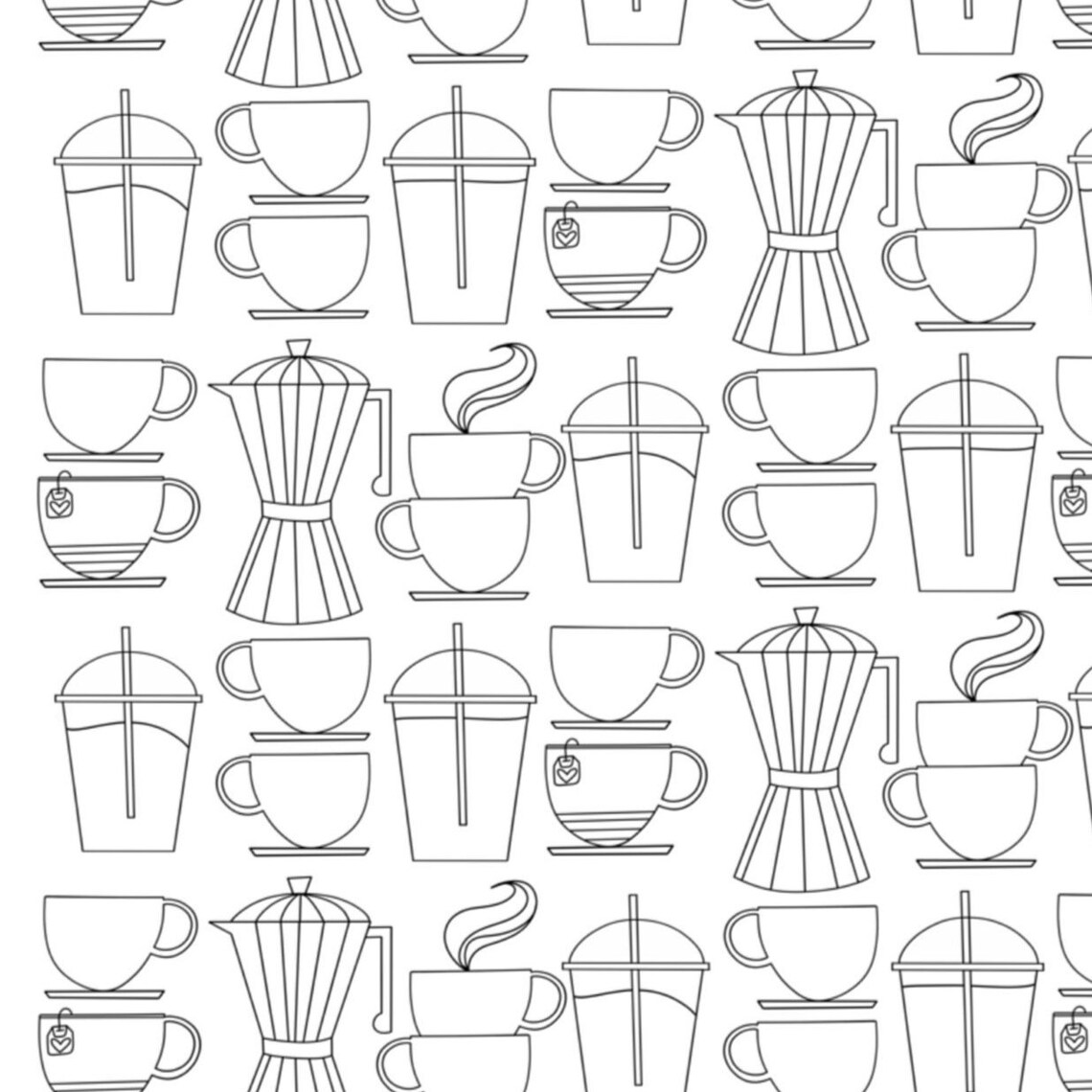 Coffee & Tea Lover Coloring Page Digital Printable - Etsy