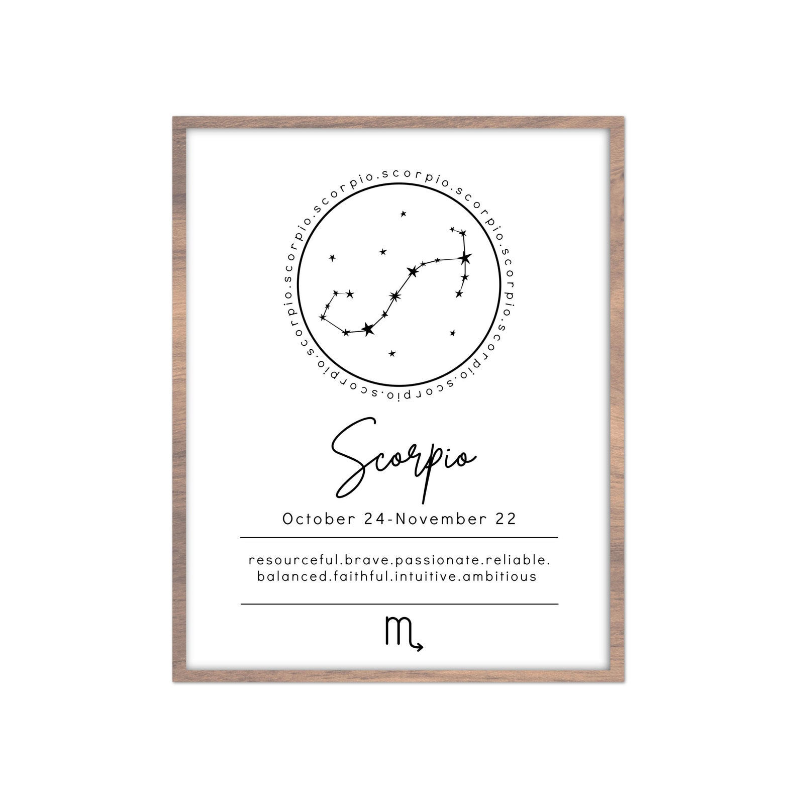 Scorpio Zodiac Sign Astrology Chart Attributes Horoscope - Etsy