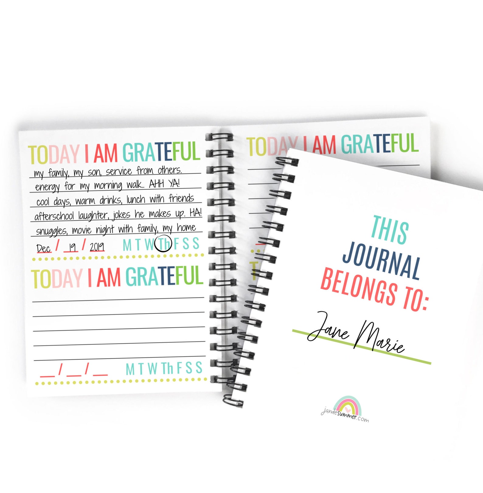 Printable Gratitude Journal Digital Notebook 3 Sizes - Etsy