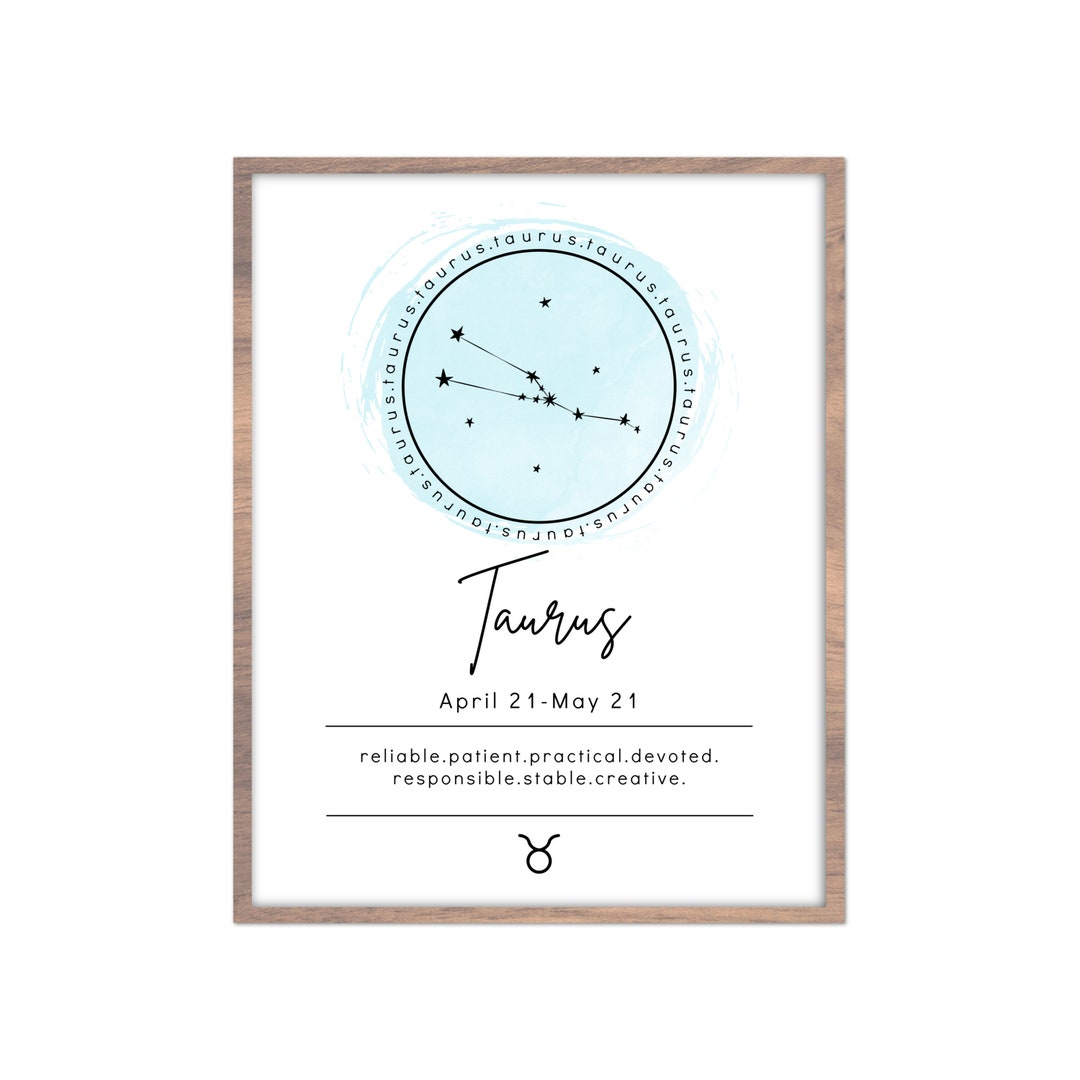 Personalized Taurus Zodiac Sign Custom Astrology Chart - Etsy