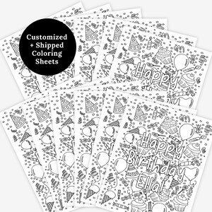 Personalized Birthday Coloring Pages | You Pick the Pack | Illustrated ...