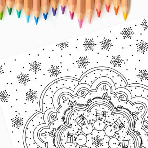 Snowman Mandala Coloring Page | Christmas Digital Printable - Etsy