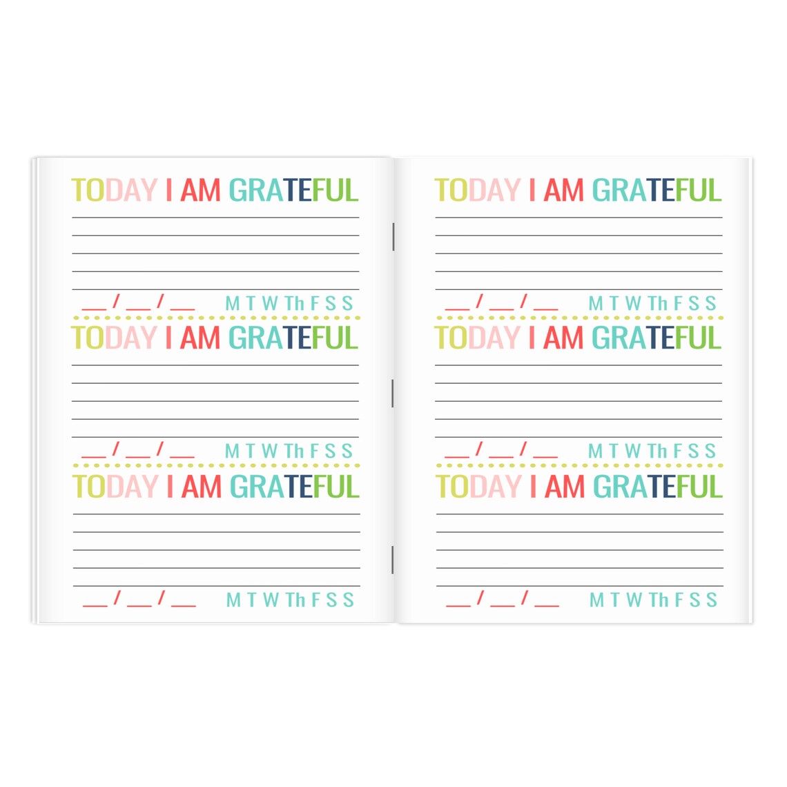 Printable Gratitude Journal Digital Notebook 3 Sizes | Etsy