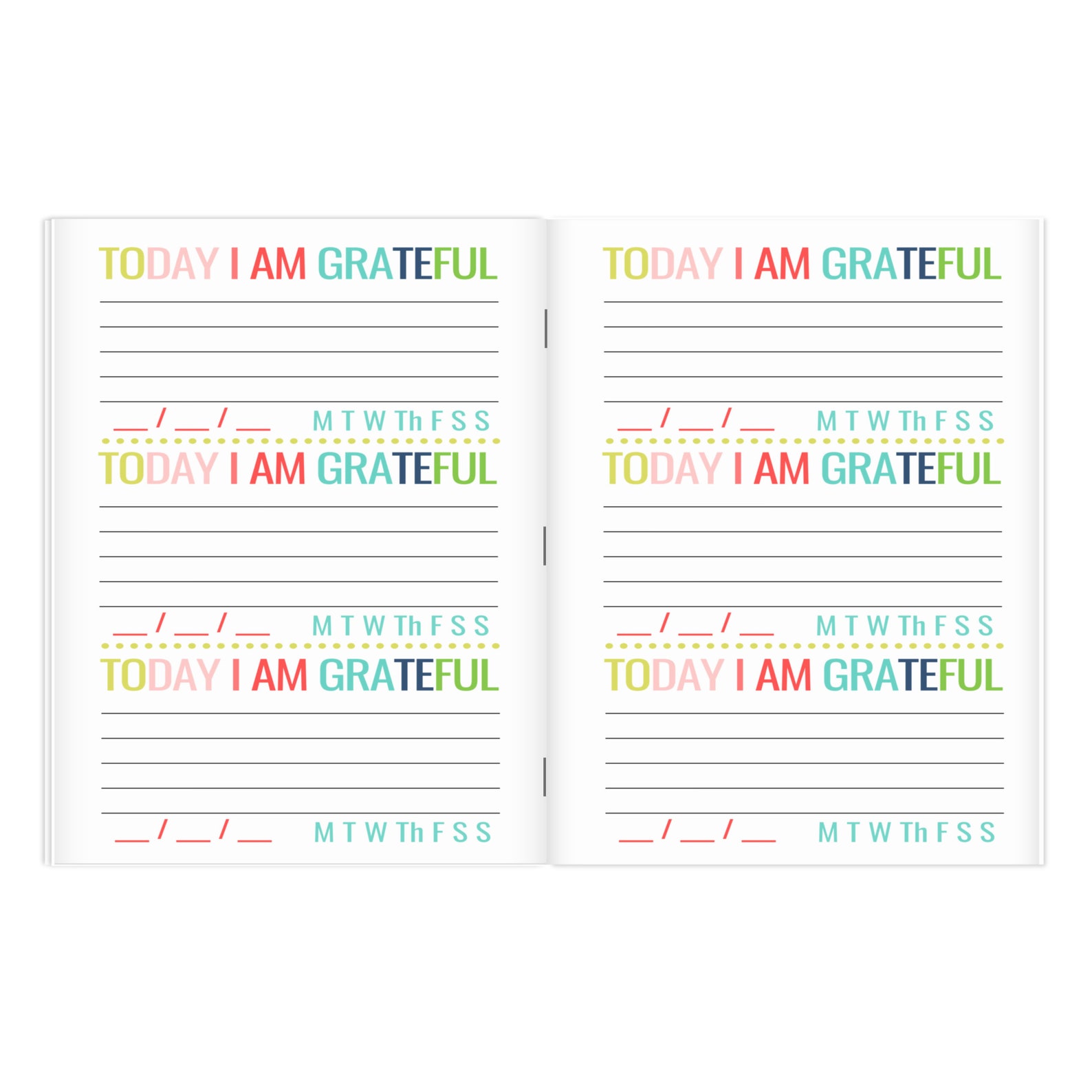 Printable Gratitude Journal Digital Notebook 3 Sizes | Etsy