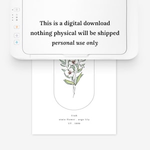 Utah State Flower | Sego Lily Watercolor Floral Art Printable | US ...