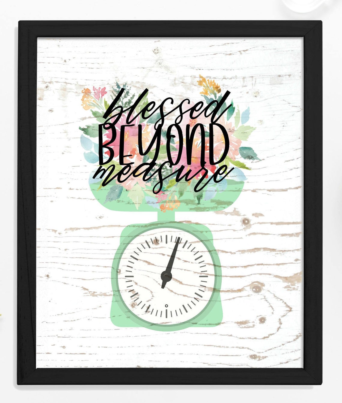 Blessed Beyond Measure Watercolor Floral Rustic Farmhouse | Etsy