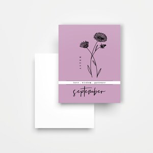 12 Month Birth Flower Note Cards + Envelopes | Full Year Birthday ...