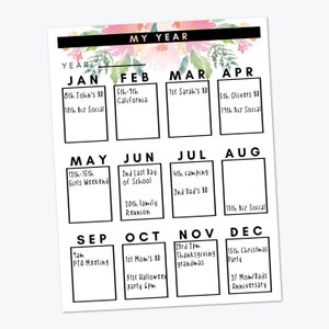 Watercolor Floral Planner Printables | Set of 9 Daily Weekly Monthly ...