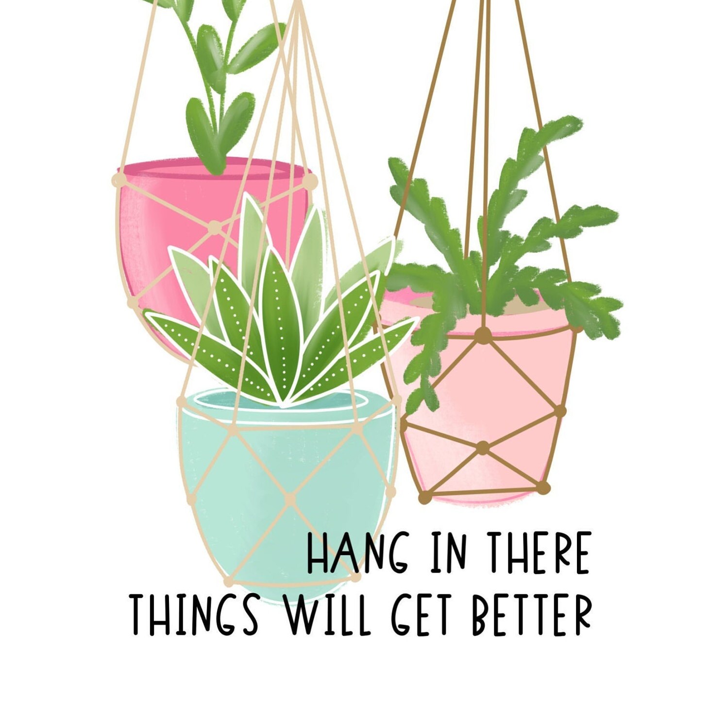 Hang in There Card Things Will Get Better Printable Card | Etsy