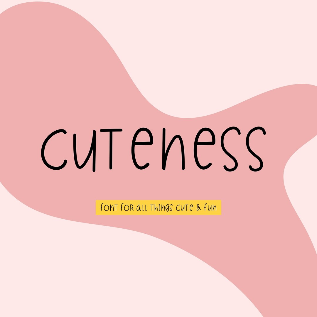 Cuteness a Handwritten Font Letters Numbers Symbols & - Etsy