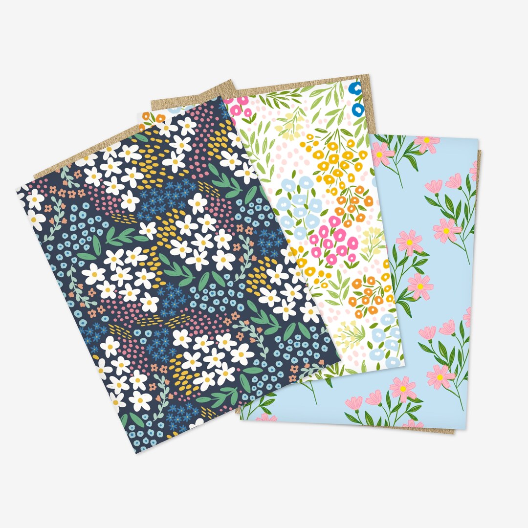Pick Your Pack | Floral Blank Folded Note Cards + Envelopes | Flower ...