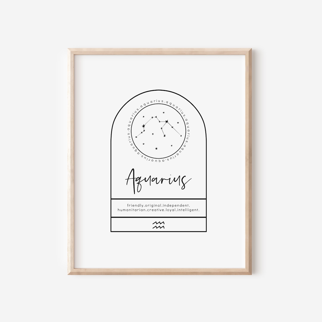Aquarius Zodiac Sign Astrology Chart Attributes Horoscope Digital ...