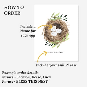 Custom Family Nest Print | up to 7 Names + Personalized Phrase ...