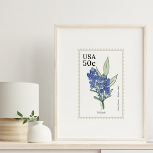 50 US State Flower Stamp Printables | USA Floral Illustrated ...