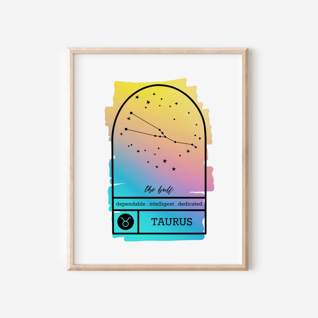 Taurus Zodiac Sign Astrology Chart Attributes Horoscope - Etsy
