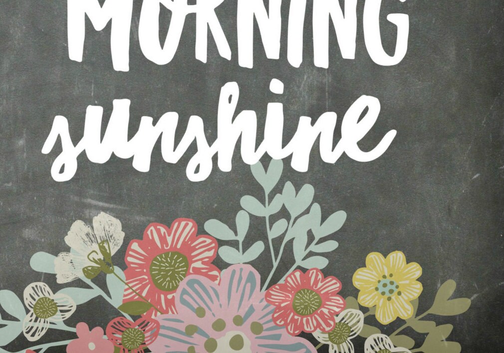 Good Morning Sunshine Floral Chalkboard Farmhouse Country | Etsy