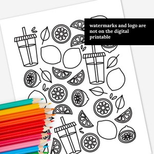 Lemonade & Lemons 3 PK Printable Coloring Page | Hand-drawn Coloring ...