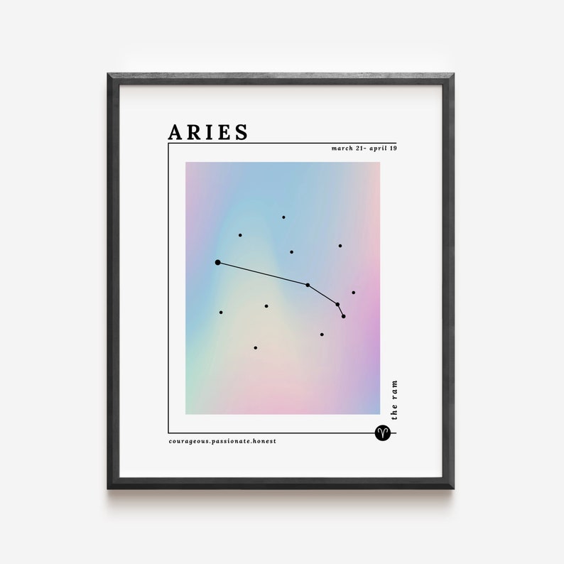 Aries Zodiac Pastel Gradient Printable - Etsy