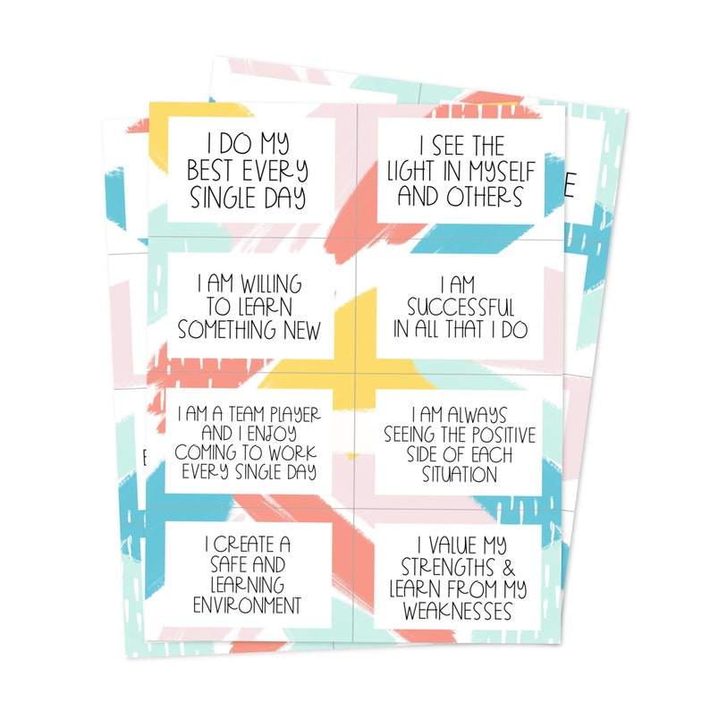 24 Positive Affirmation Digital Cards Printable Mantra Cards - Etsy