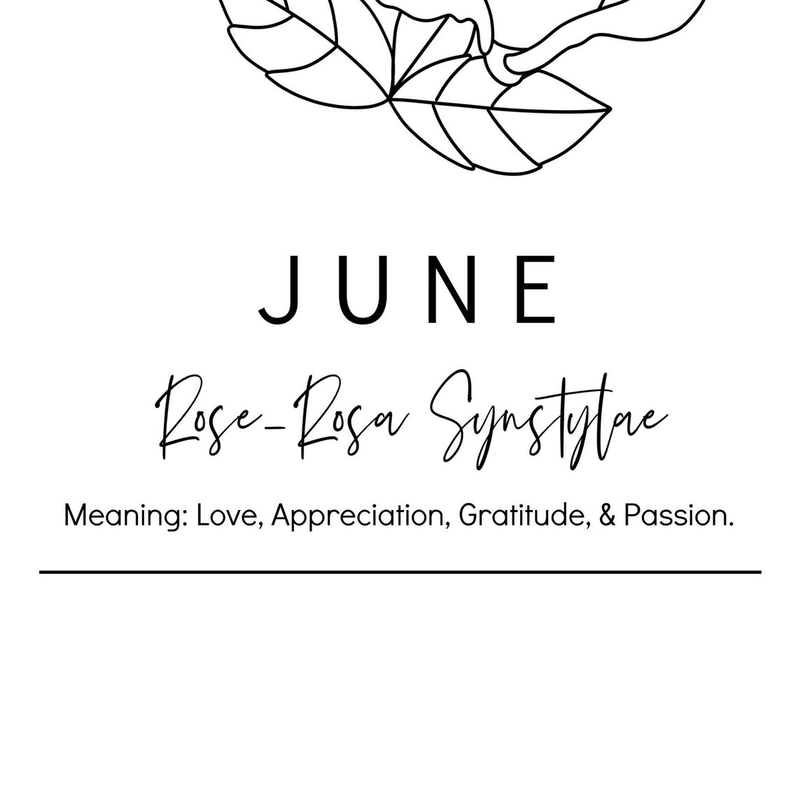 June Birth Month Flower Rose Personalized Art Digital or | Etsy