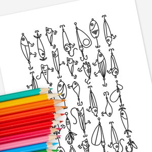 10 Father's Day Printable Coloring Pages | Illustrated Fishing Camping ...