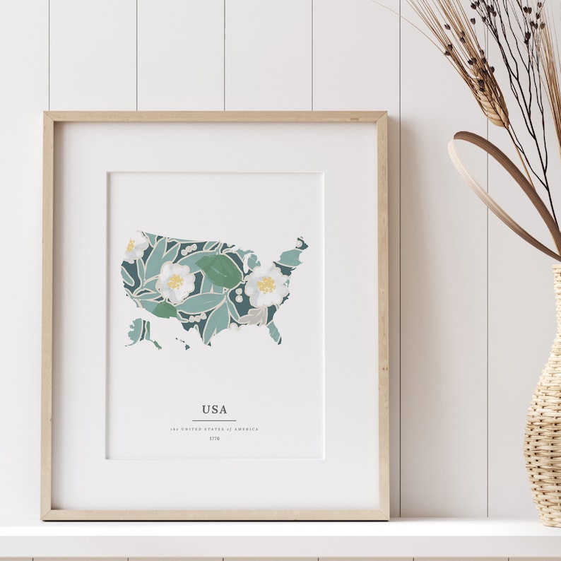 YOU Pick 1 US States USA Map Patterned State Print Big - Etsy