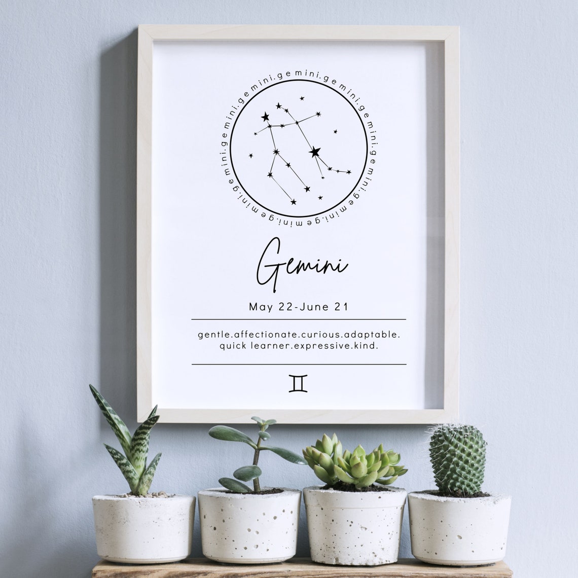 Gemini Zodiac Sign Astrology Chart Attributes Horoscope - Etsy