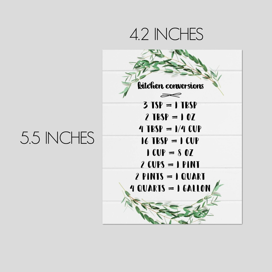Kitchen Magnet Shiplap Conversion Chart 4.2X5.5 | Etsy