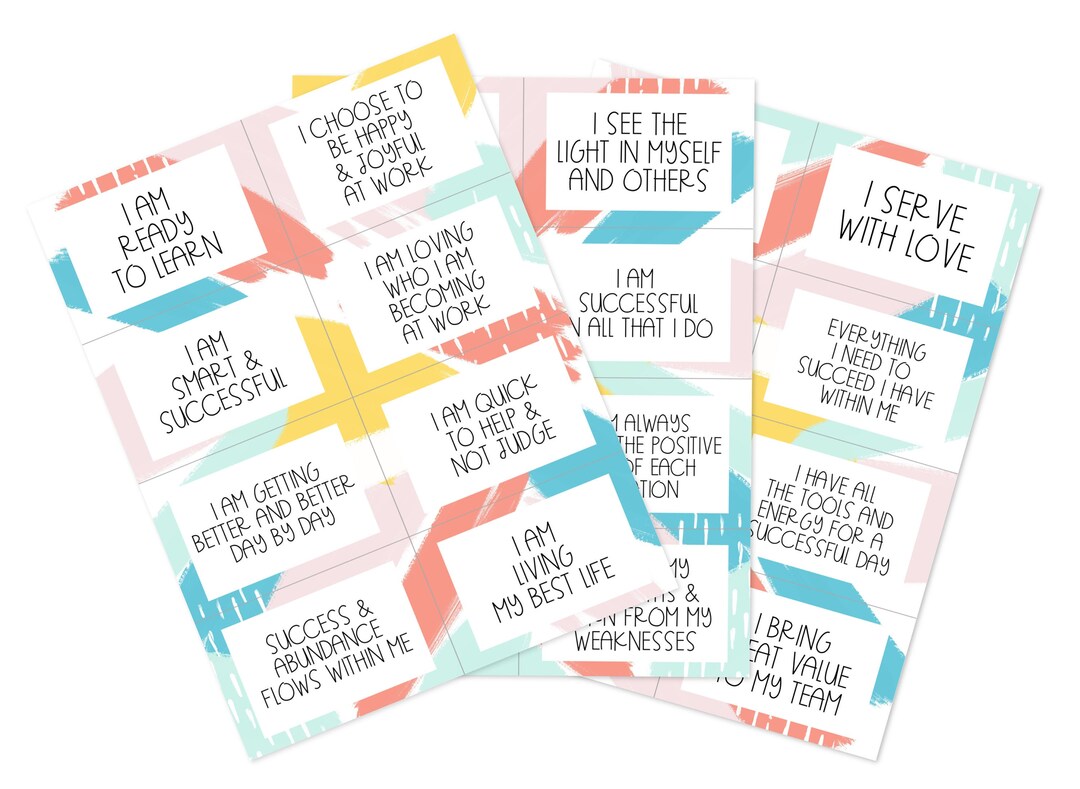 24 Positive Affirmation Digital Cards | Printable Mantra Cards ...