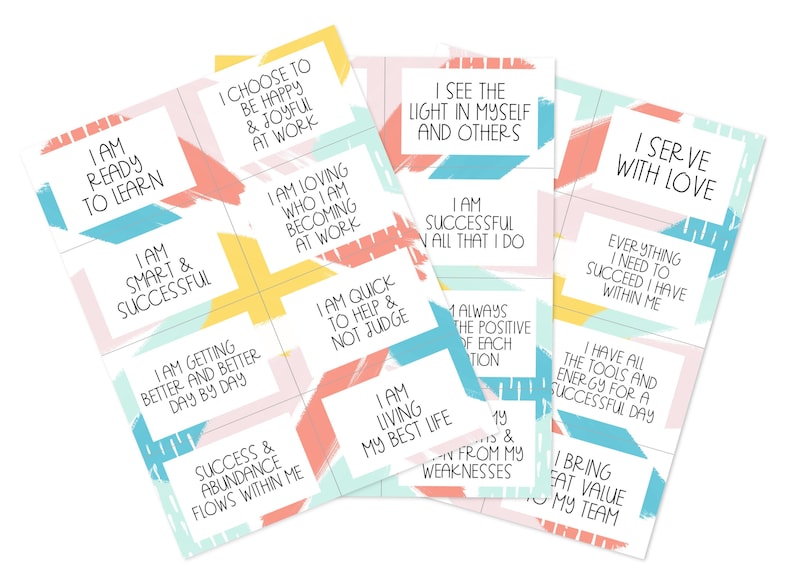 24 Positive Affirmation Digital Cards Printable Mantra Cards - Etsy
