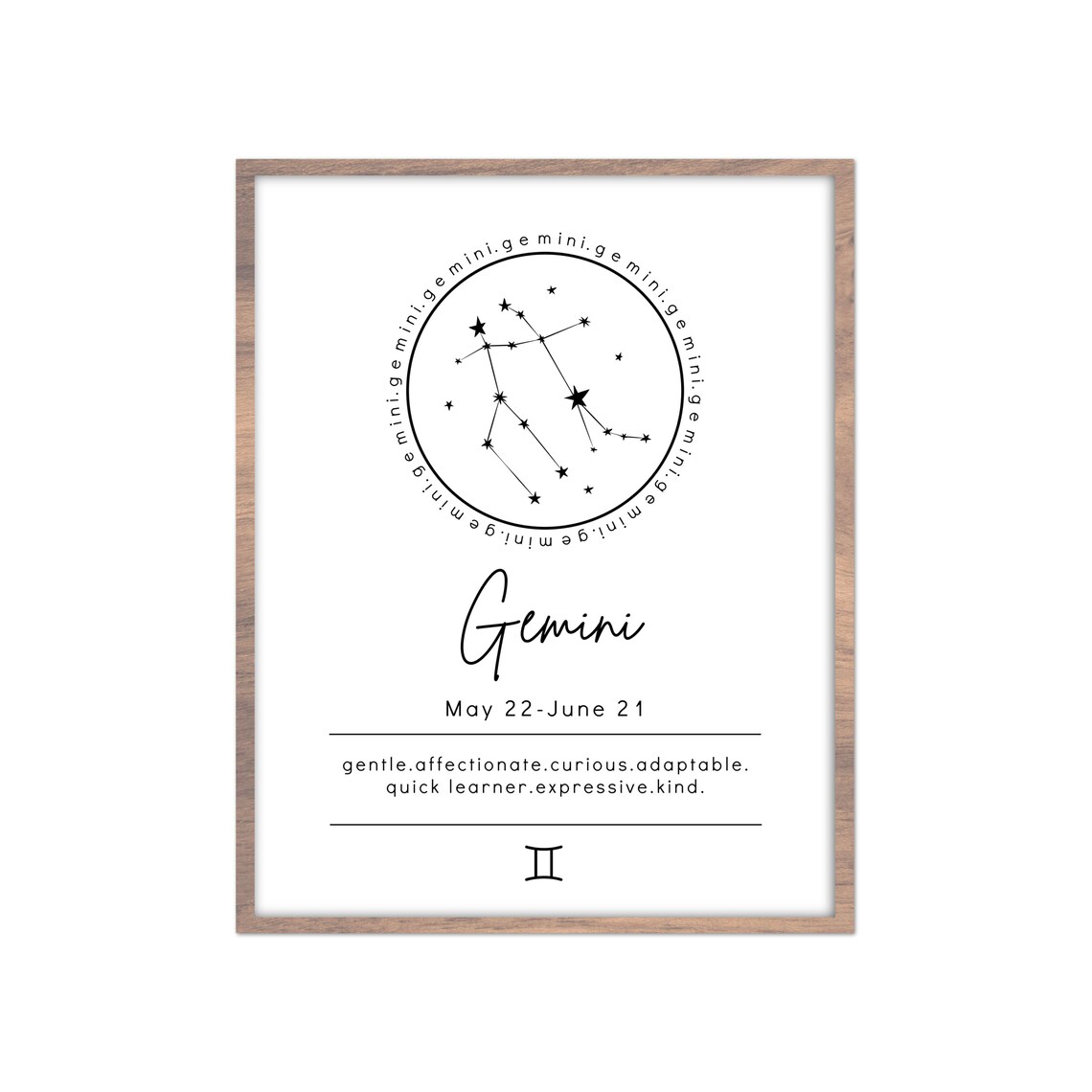 Gemini Zodiac Sign Astrology Chart Attributes Horoscope - Etsy