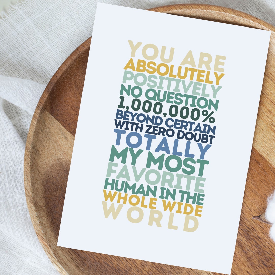 You Are My Favorite Human 3 Options Card for Couples Valentines Day ...