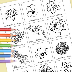 Build Your Birth Flower Bouquet Printable Activity Coloring Page ...