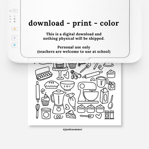 Bakery Shop Coloring Page Printable | Dessert Coloring Sheet | Relaxing ...