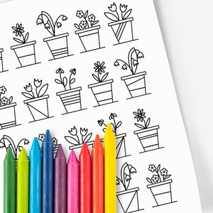 50 Coloring Pages | Botanical Digital Coloring Book Floral ...